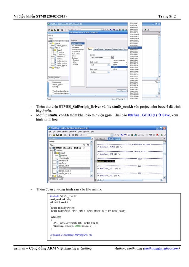 Huong dan su dung iar cho stm8(20 feb2013) | PDF