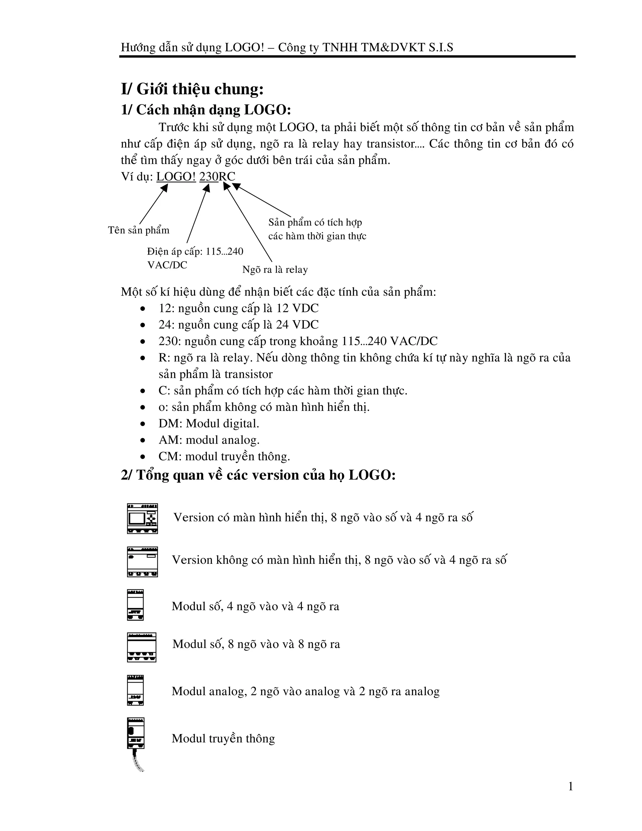 Hướng dẫn sử dụng LOGO! Siemens | PDF