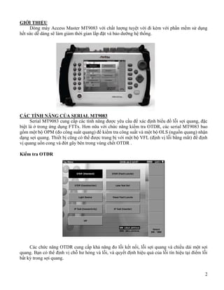Huong dan su dung may do odtr anritsu mt9083 | PDF