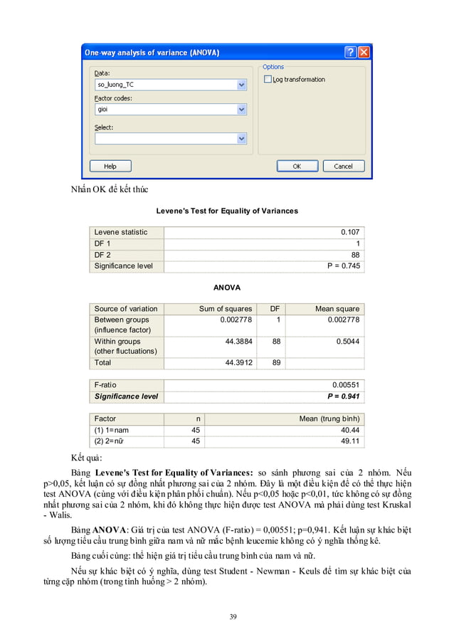 Huong dan su dung medcalc | PDF
