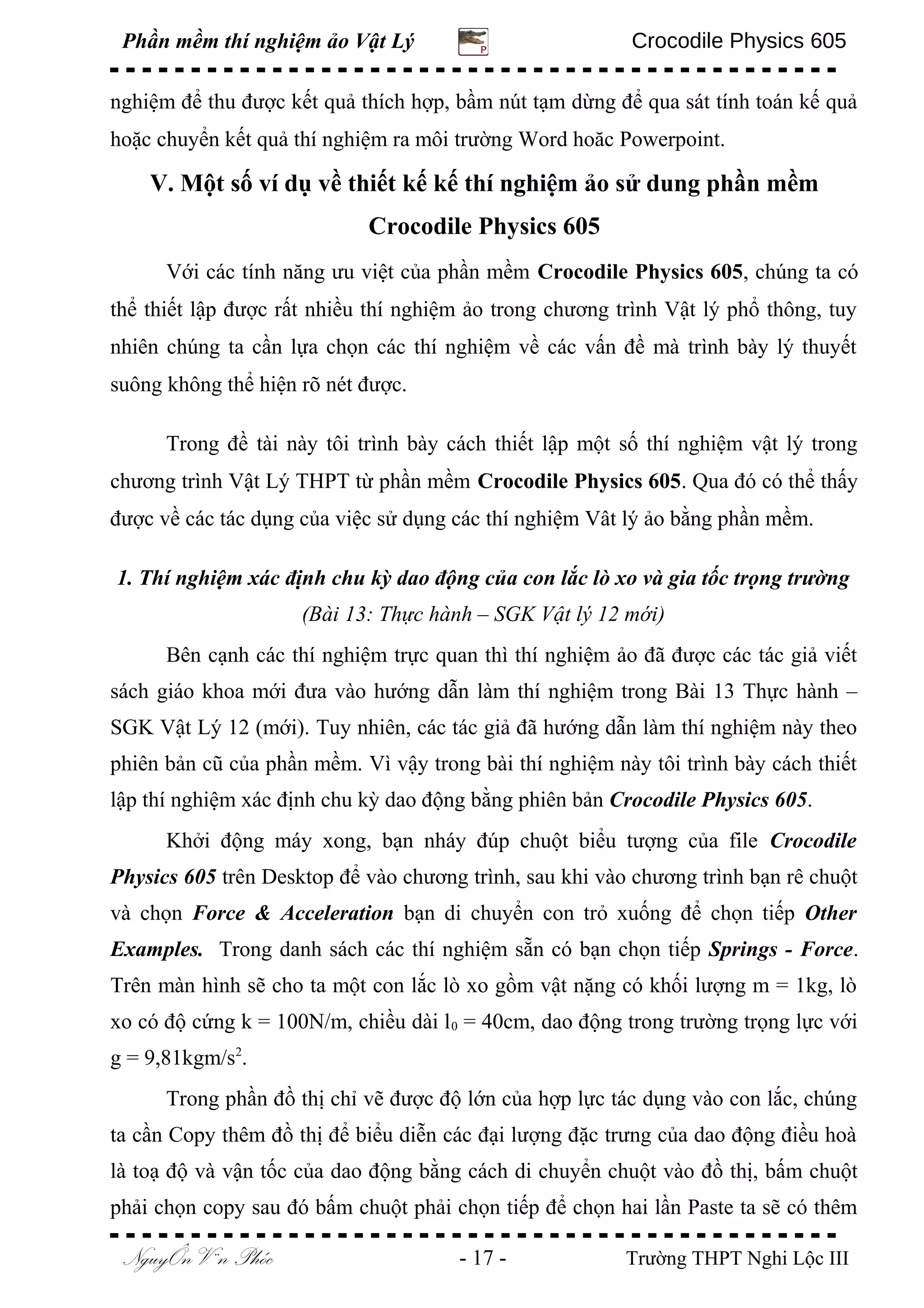 Huong dan su dung phan mem thi nghiem ao vat ly crocodile physics 605 ...