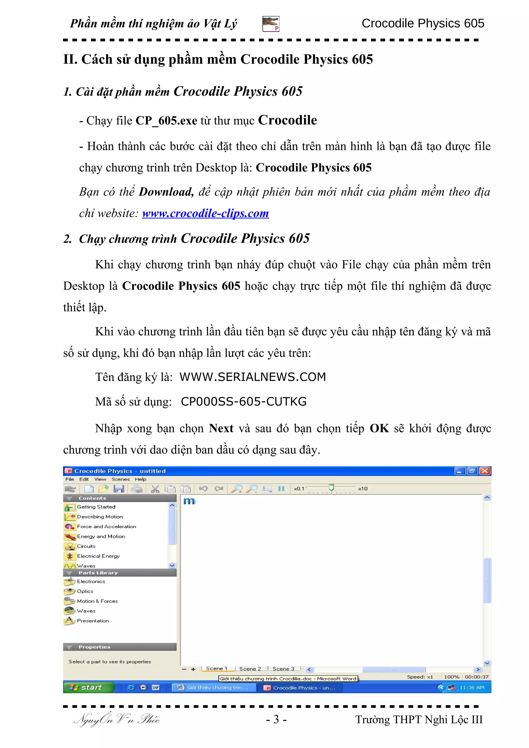 Huong dan su dung phan mem thi nghiem ao vat ly crocodile physics 605 ...