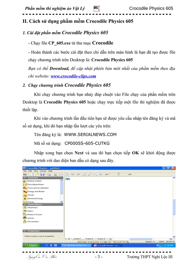 Huong dan su dung phan mem thi nghiem ao vat ly crocodile physics 605 ...