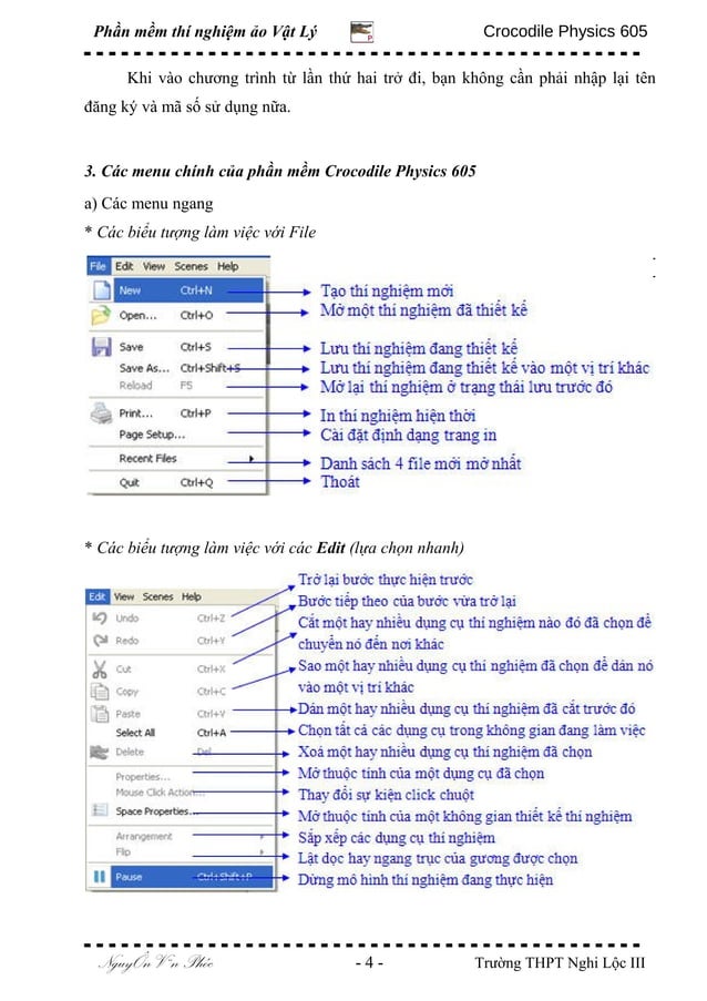 Huong dan su dung phan mem thi nghiem ao vat ly crocodile physics 605 bang tieng viet | DOC