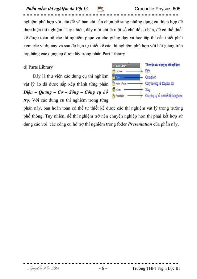 Huong dan su dung phan mem thi nghiem ao vat ly crocodile physics 605 ...