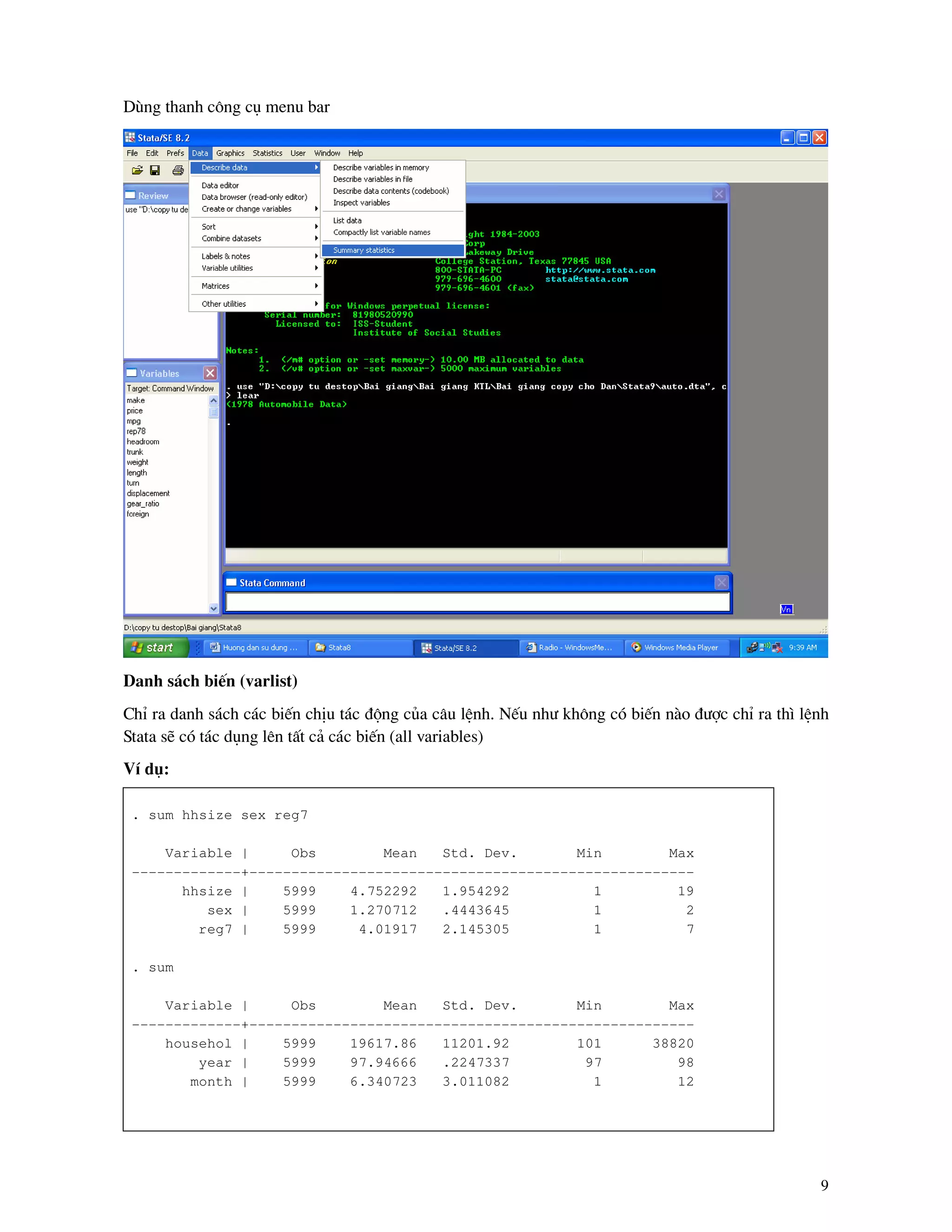 Hướng dẫn sử dụng STATA | PDF