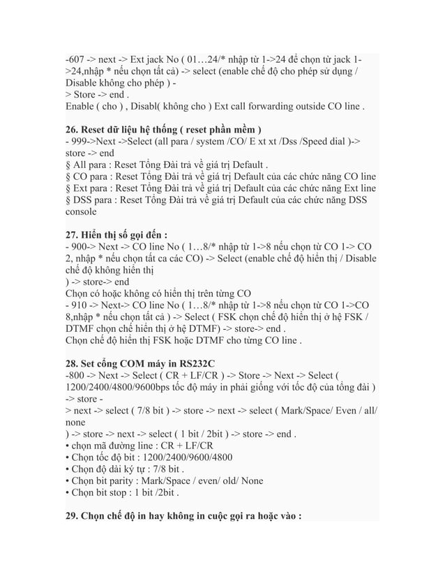 Huong dan su dung va lap trinh tong dai dien thoai panasonic | PDF