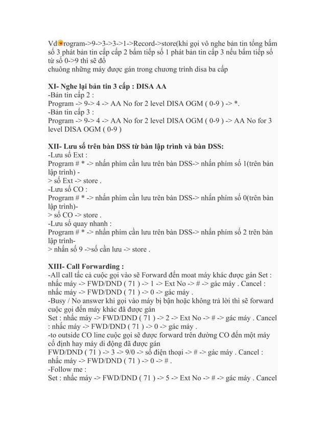 Huong dan su dung va lap trinh tong dai dien thoai panasonic | PDF