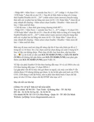 Huong dan su dung va lap trinh tong dai dien thoai panasonic | DOC