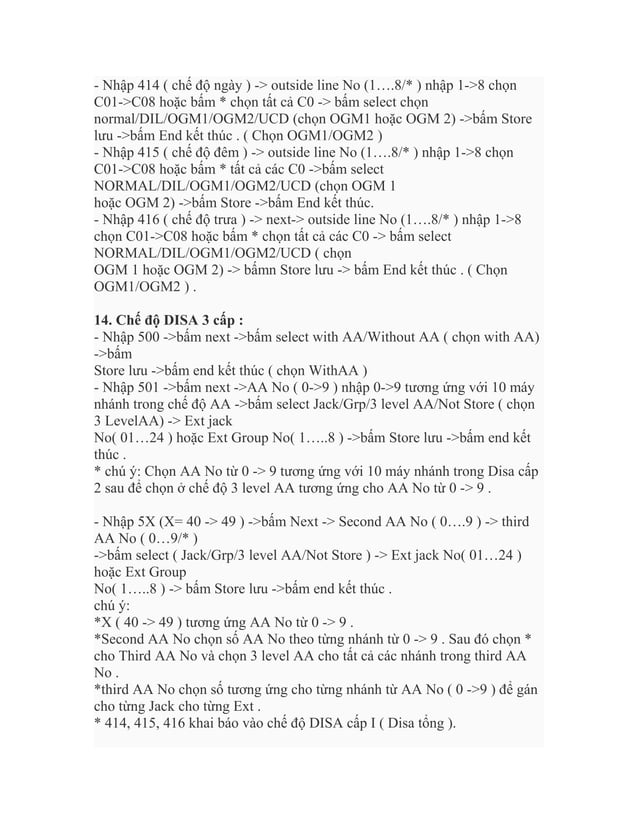 Huong dan su dung va lap trinh tong dai dien thoai panasonic | PDF