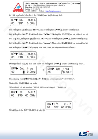 Biến tần LS iP5A - Hướng dẫn thao tác trên bàn phím biến tần iP5A | PDF