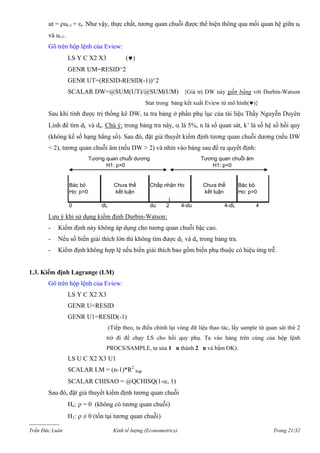 Hướng dẫn thực hành kinh tế lượng ( phần mềm Eviews) | PDF