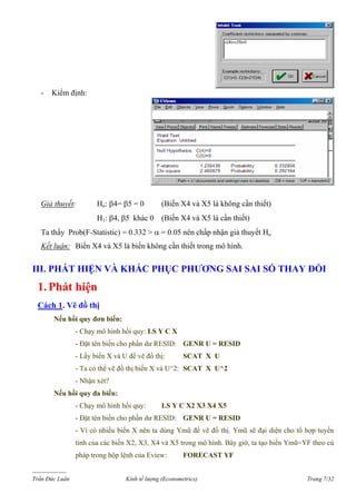 Hướng dẫn thực hành kinh tế lượng ( phần mềm Eviews) | PDF