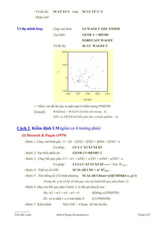 Hướng dẫn thực hành kinh tế lượng ( phần mềm Eviews) | PDF