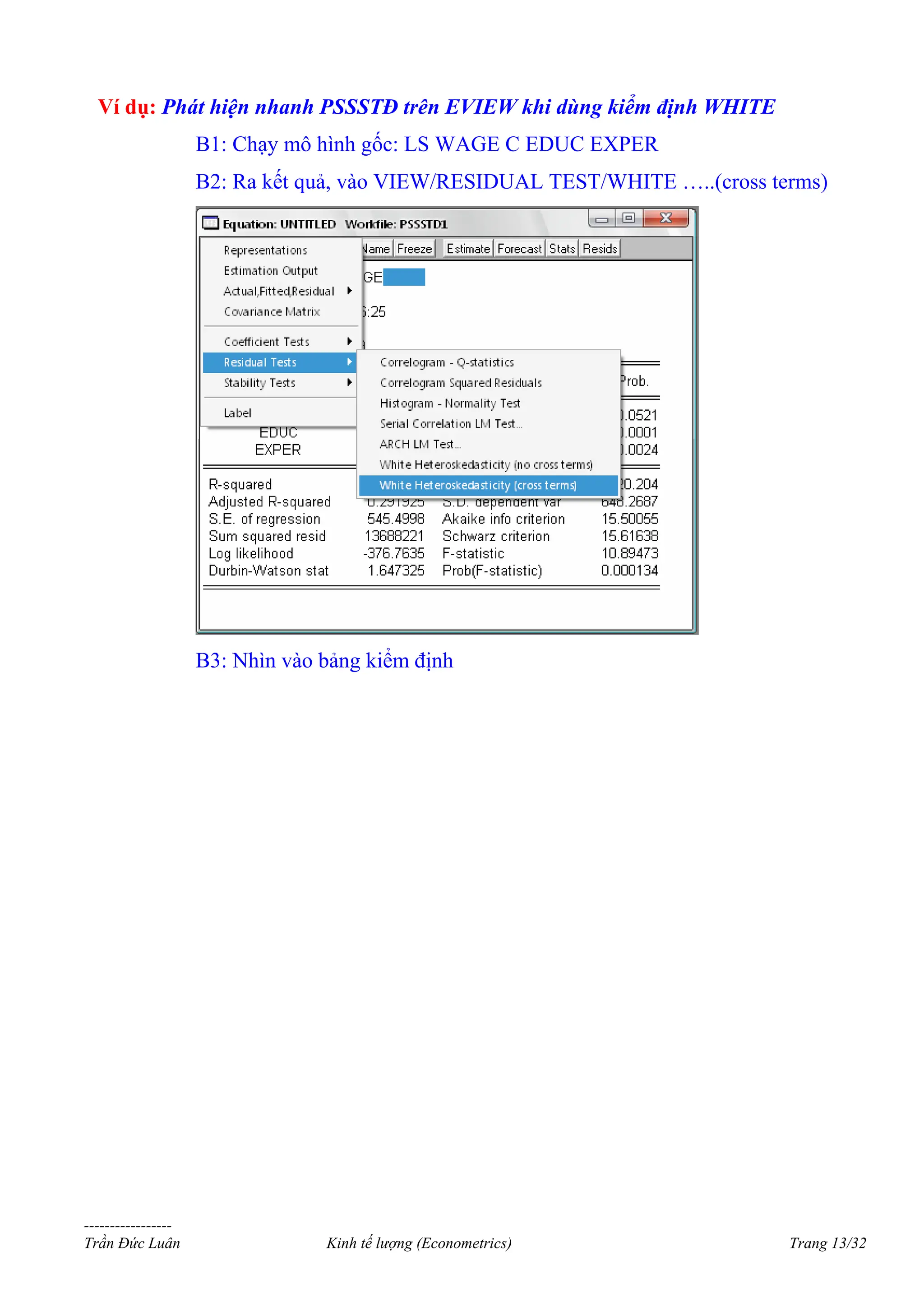 Huong dan thuc hanh kinh te luong, eview | PDF