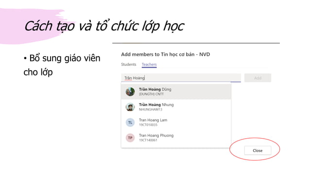 Huong dan to chuc lop trong ms teams | PPT