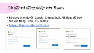 Huong dan to chuc lop trong ms teams | PDF