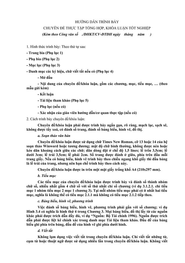 Huong dan trinh bay viet khoa luan | PDF