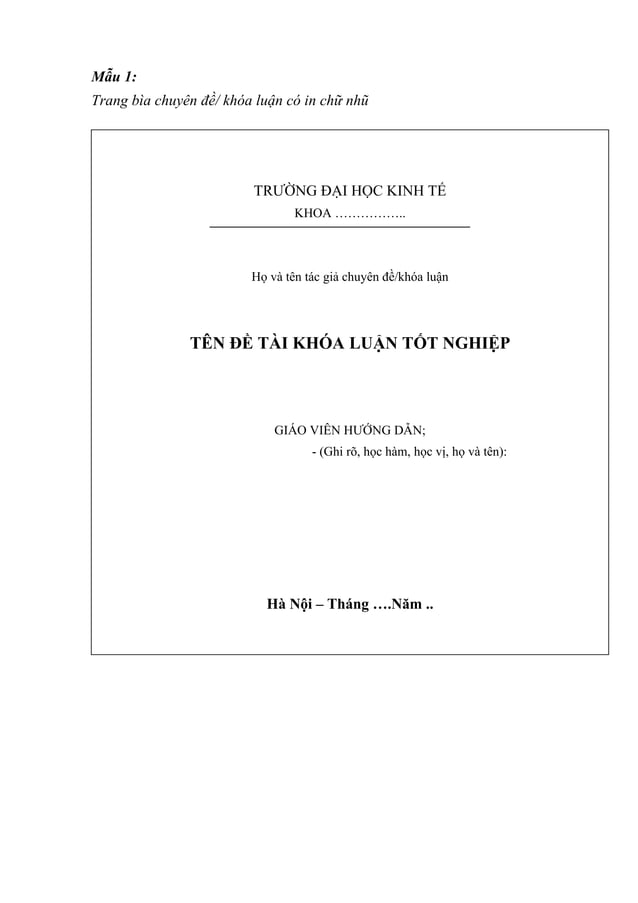 Huong dan trinh bay viet khoa luan | PDF