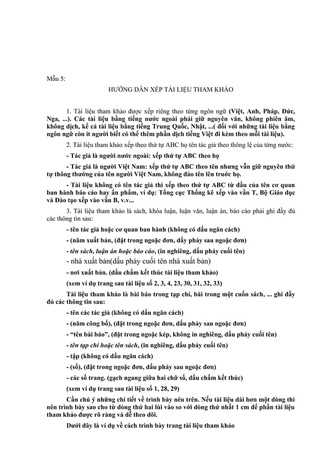 Huong dan trinh bay viet khoa luan | PDF