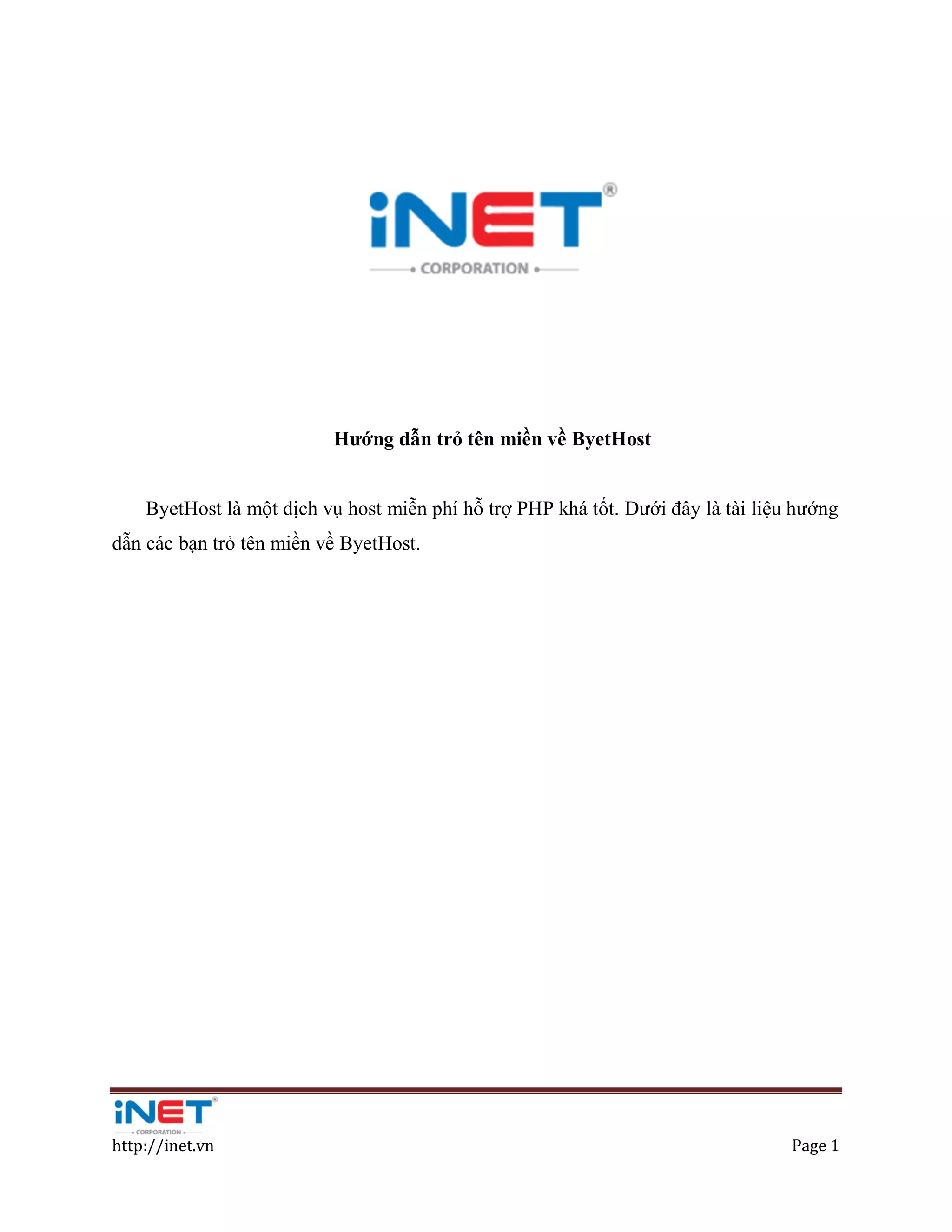 Huong dan tro ten mien ve byethost | PDF