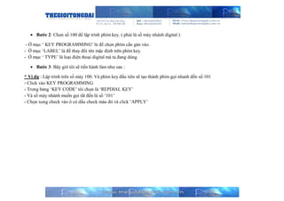 Lập trình tổng đài Siemens Hipath 3550 - Cấu hình phím Key ...
