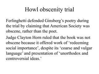 Beat poetry & Howl | PPTX