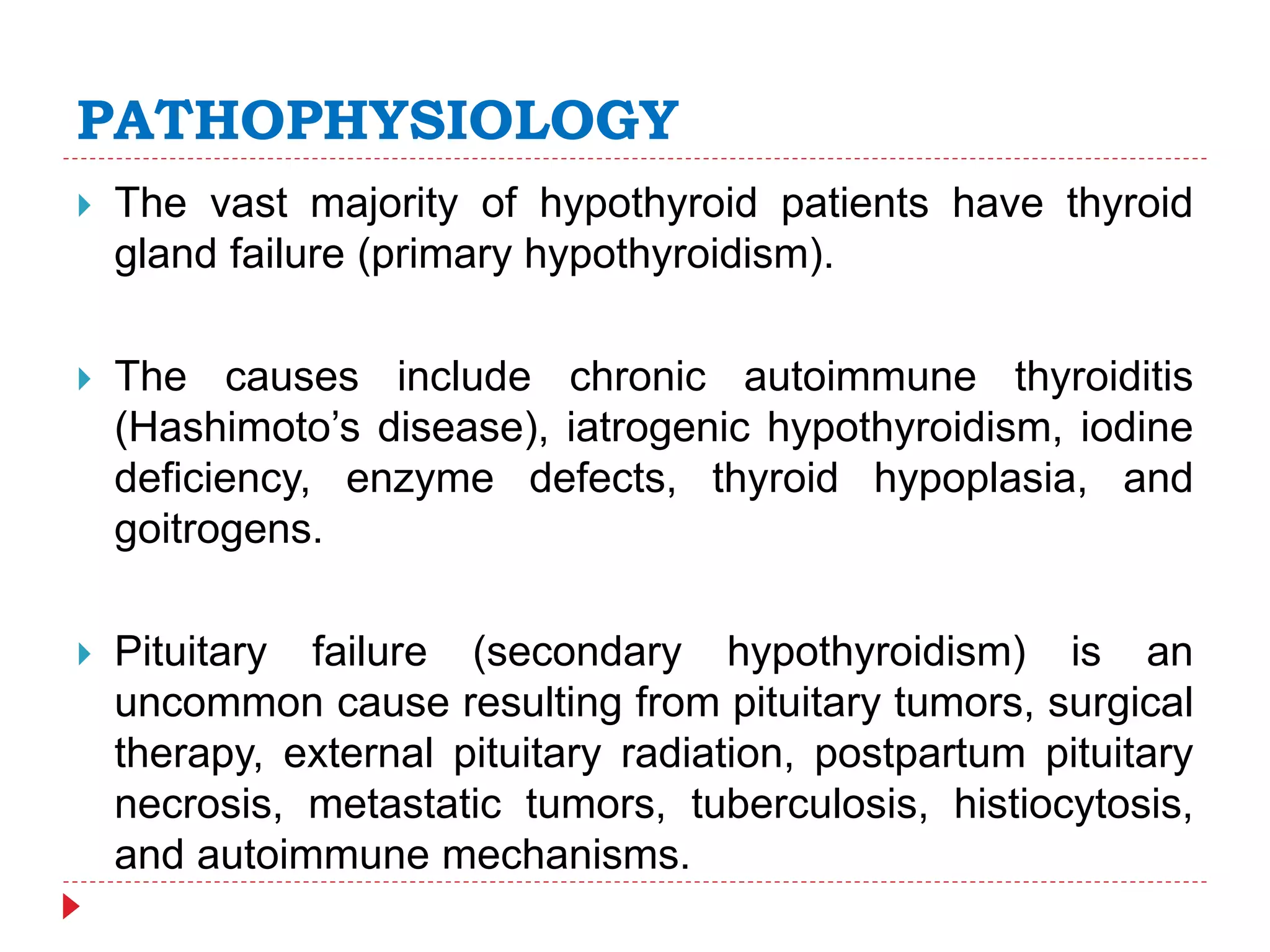 Hypothyroidism Diagnosis, Etiopathogenesis and Treatment | PPTX