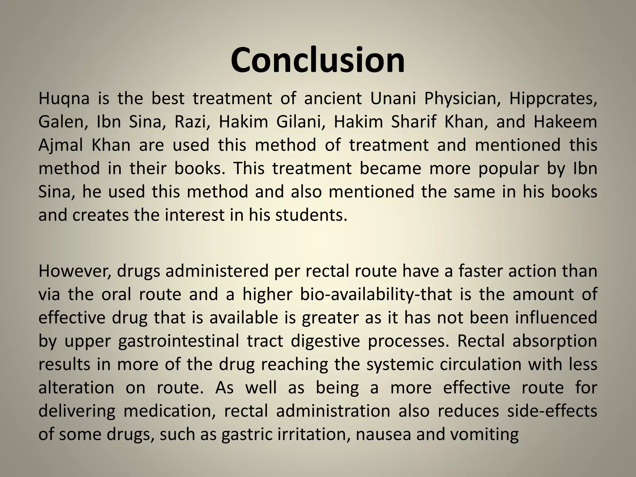 Huqna or enema therapy according to ibn sina | PPTX | Islam | Religion ...