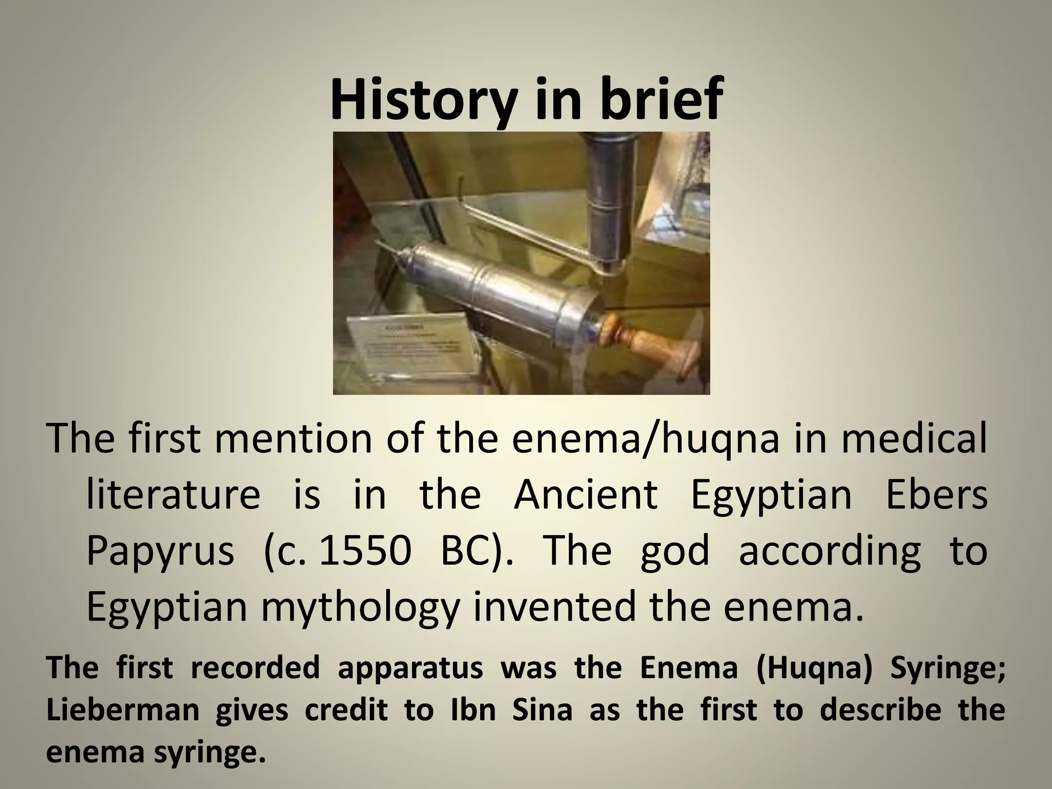 Huqna or enema therapy according to ibn sina | PPTX | Islam | Religion ...