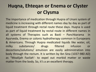 Huqna or enema therapy according to ibn sina | PPTX | Islam | Religion ...