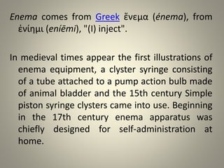 Huqna or enema therapy according to ibn sina | PPTX