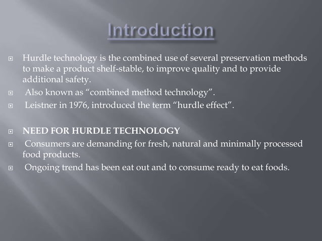 Hurdle technology | PPTX | Chemistry | Science