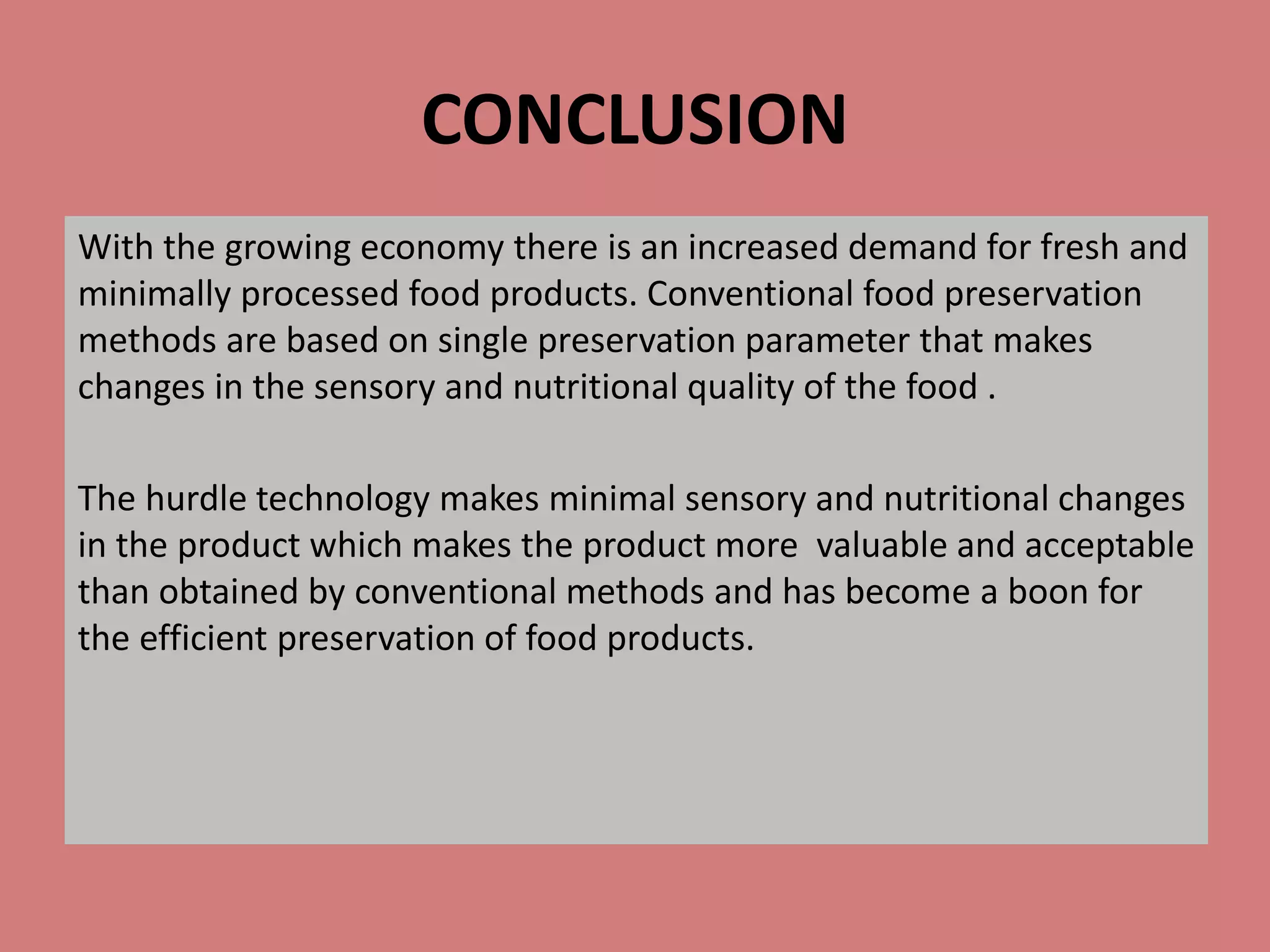 Hurdle technology for food preservation | PPTX