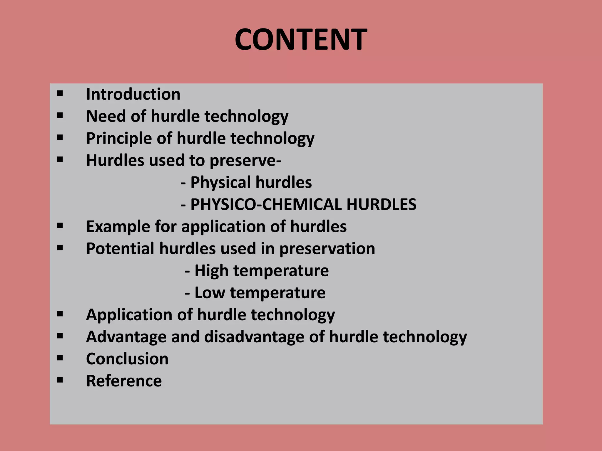 Hurdle technology for food preservation | PPTX