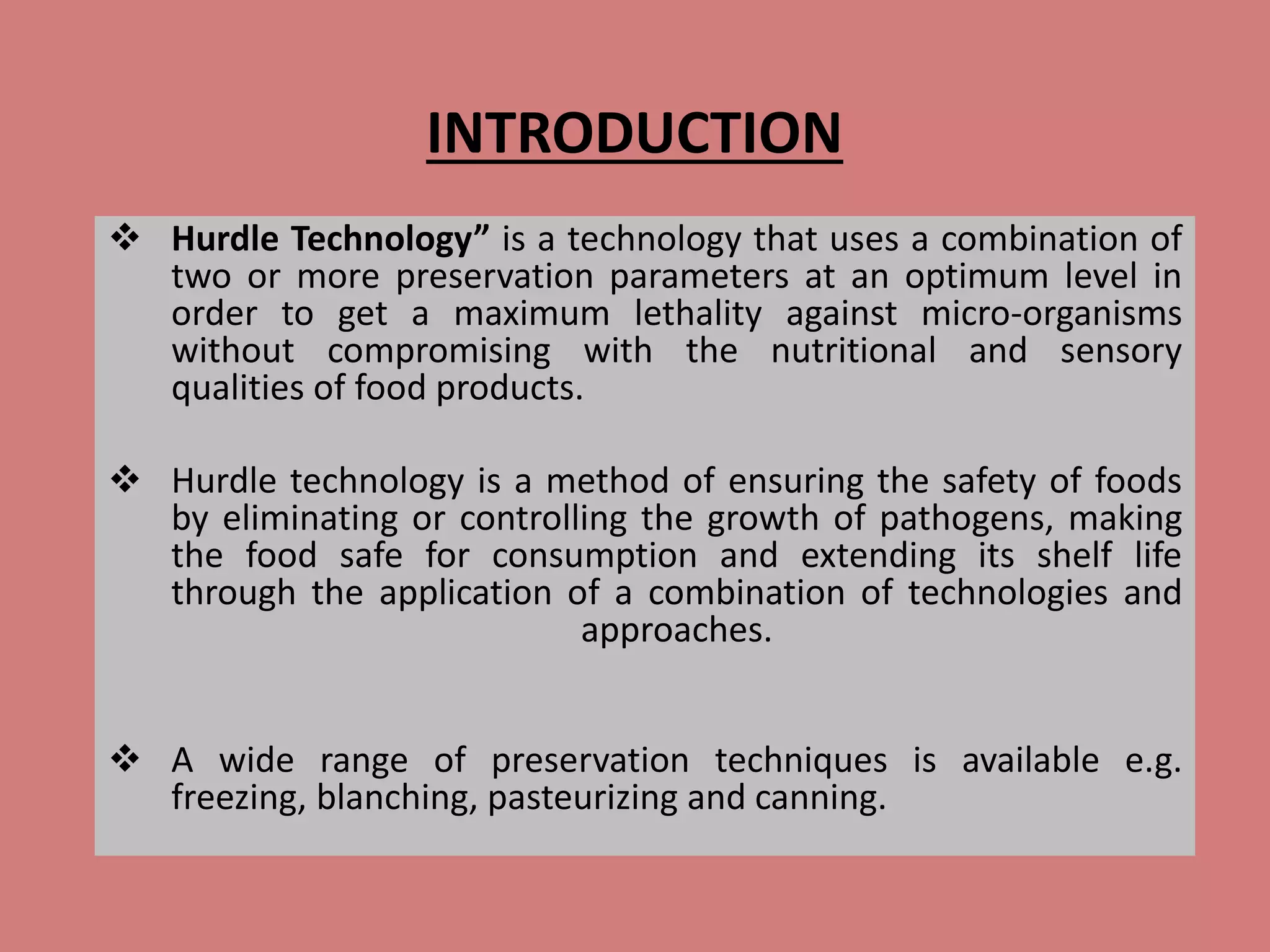Hurdle technology for food preservation | PPTX