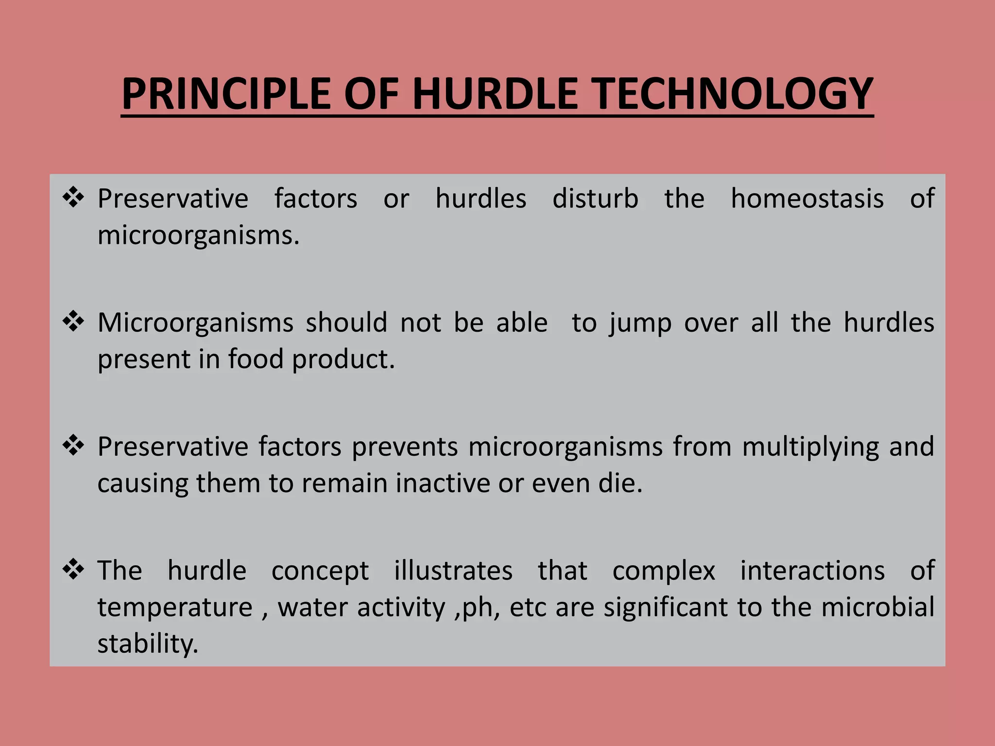 Hurdle technology for food preservation | PPTX