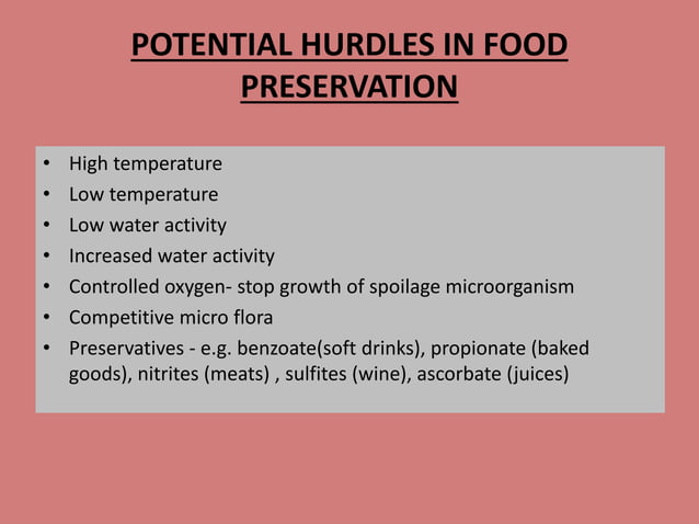 Hurdle technology for food preservation | PPTX