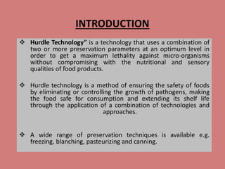 Hurdle technology for food preservation | PPTX