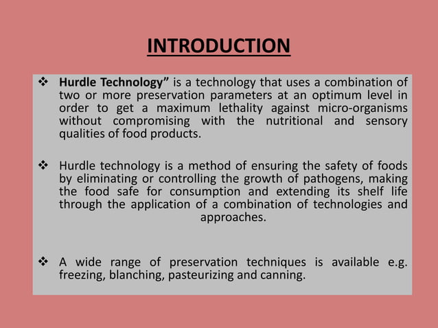 Hurdle technology for food preservation | PPTX