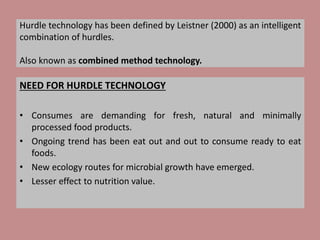 Hurdle technology for food preservation | PPTX