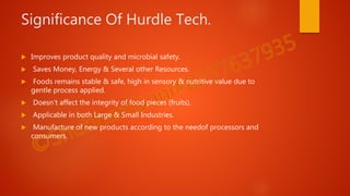 Hurdle technology in Fish Preservation | PPTX