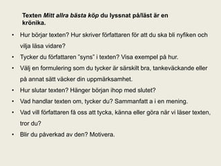 Hur du blir en god krönikör! | PPT