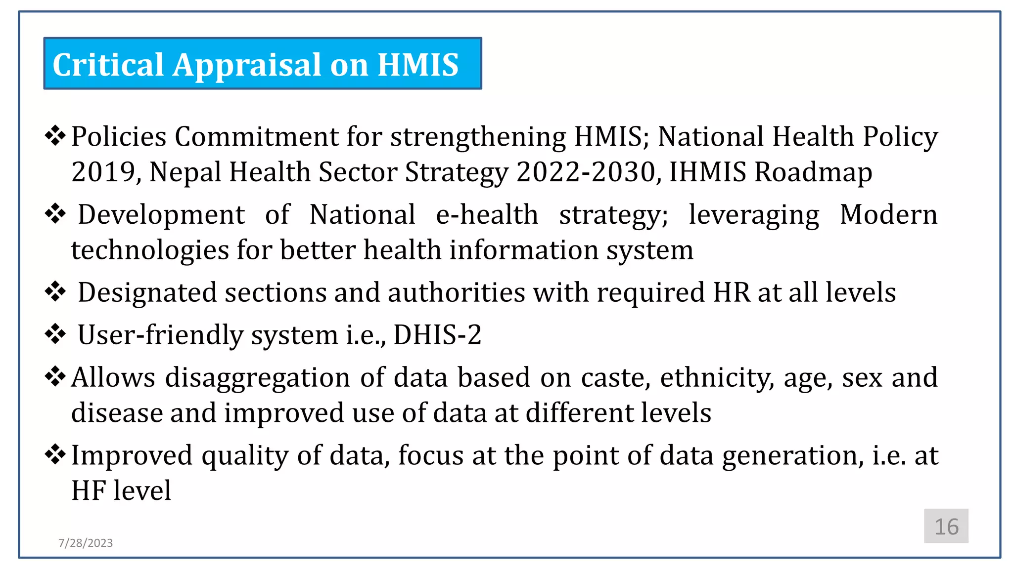 HuRIS and HMIS in Nepal.pptx | Operating Systems | Computer Software and Applications