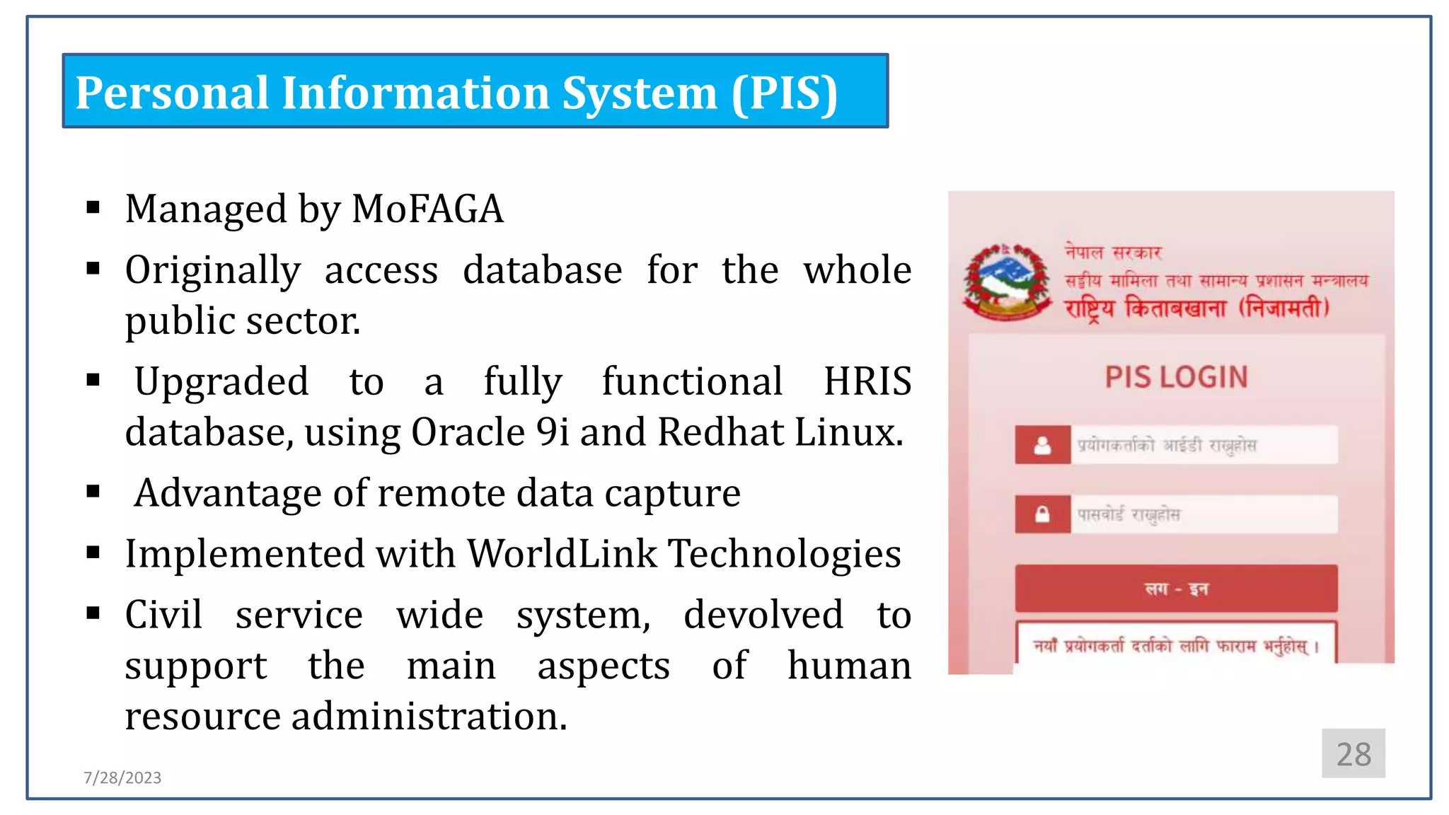 HuRIS and HMIS in Nepal.pptx