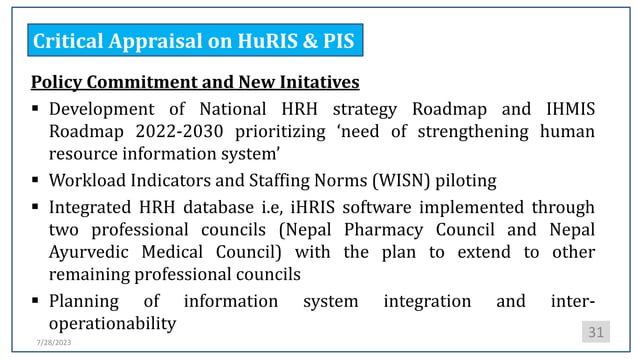 HuRIS and HMIS in Nepal.pptx | Operating Systems | Computer Software and Applications