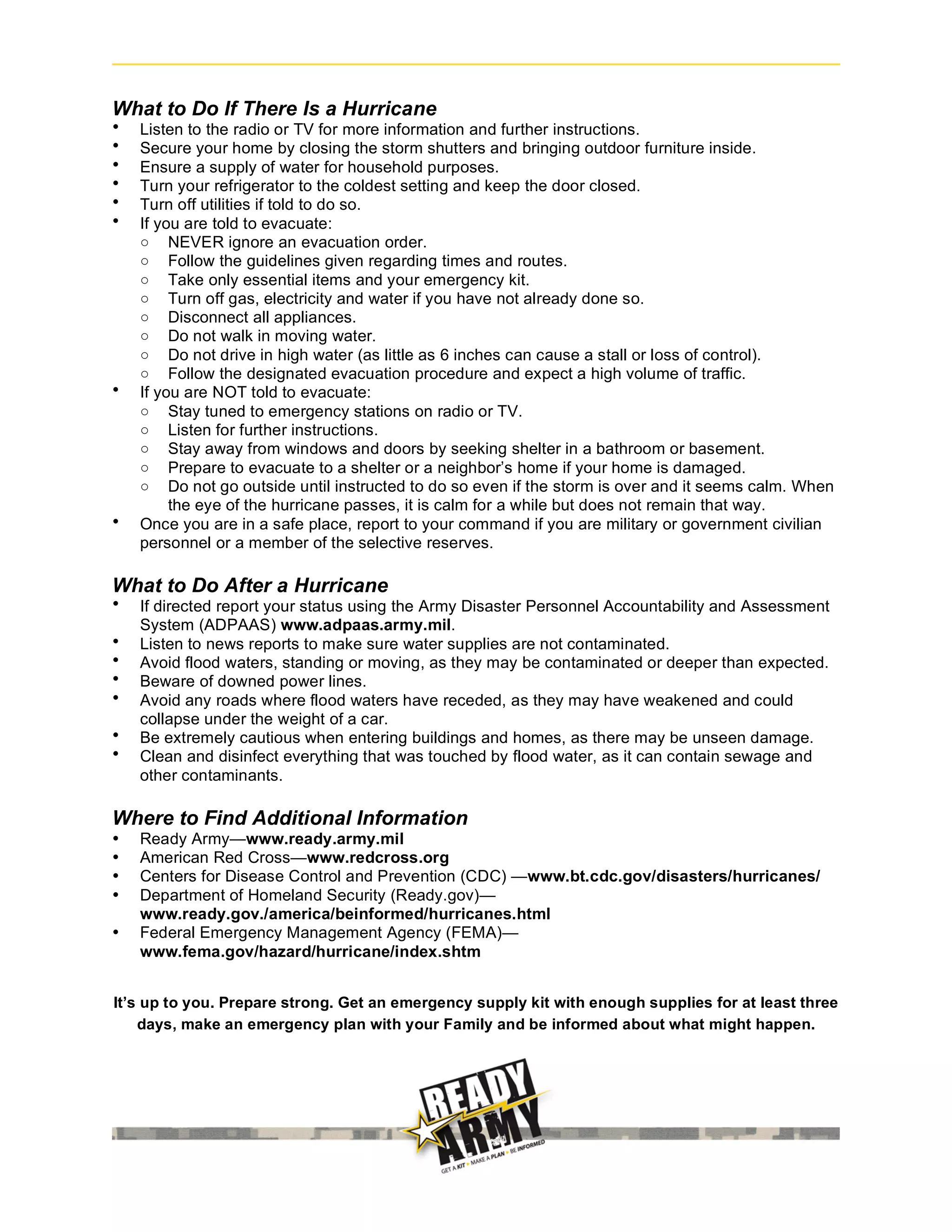 Hurricane Information Sheet | PDF