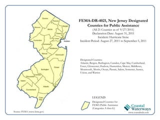 State Maps of Federally Declared Disaster showing FEMA Designated ...