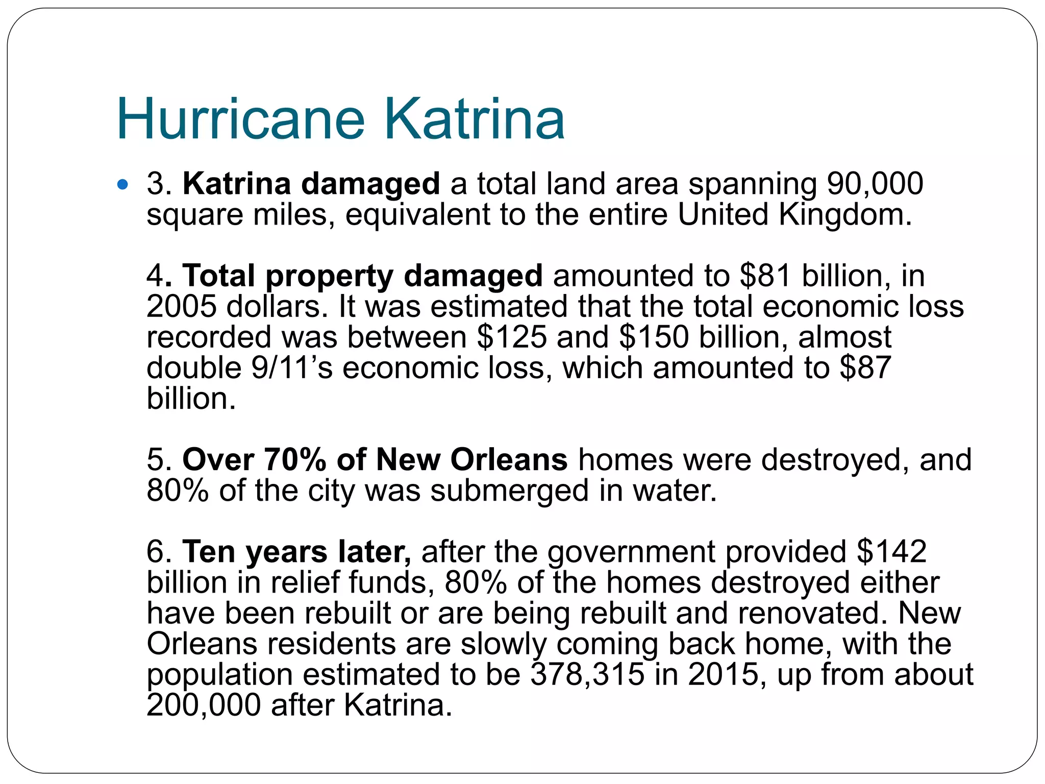 Hurricane Katrina by the Numbers | PPTX