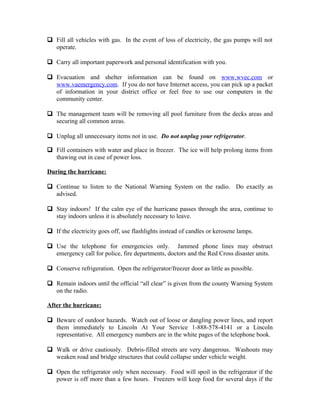 Hurricane Letter to Residents | DOC